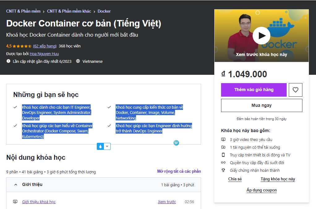 Chia Sẻ Khóa Học Docker -udemy Free