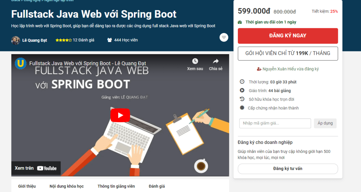 [SHARE] Fullstack Java Web Với Spring Boot