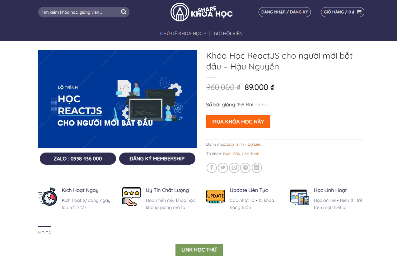[SHARE] Khóa Học ReactJS Cơ Bản Của Hậu Nguyễn Miễn Phí