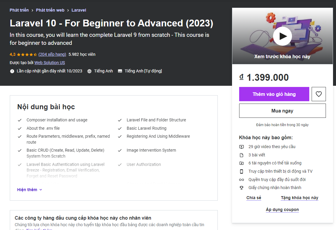 [SHARE] Laravel 10 - For Beginner To Advanced (2024)