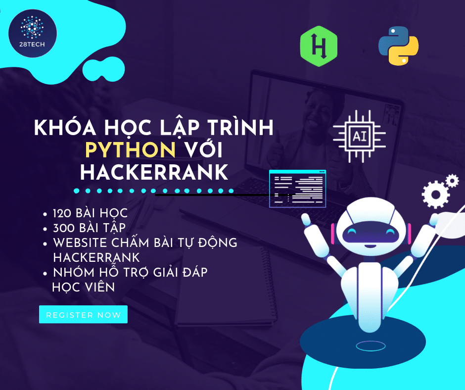 [SHARE] Khóa Học Python Qua 120 Bài Giảng Và 300 Bài Tập Trên Hackerrank