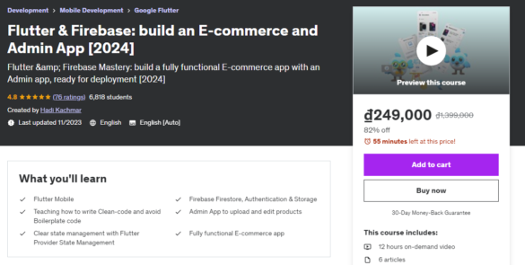 [SHARE] Flutter Firebase: Build An E-commerce And Admin App [2024]