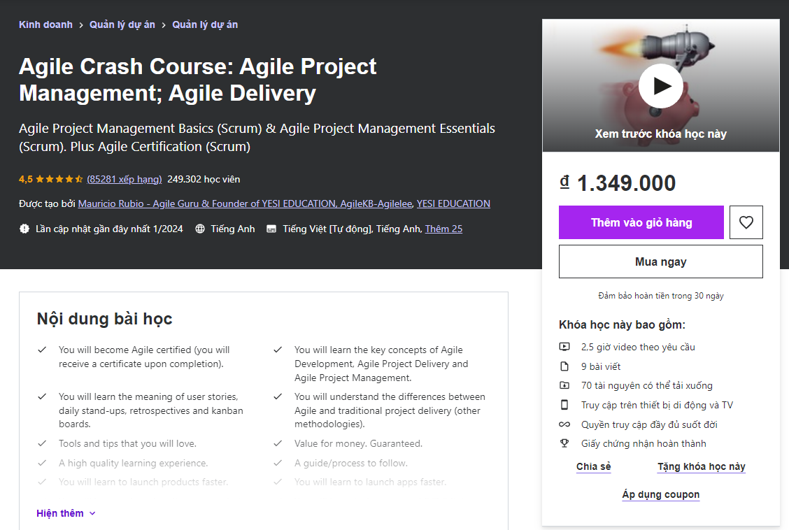 [SHARE] Agile Crash Course: Agile Project Management; Agile Delivery