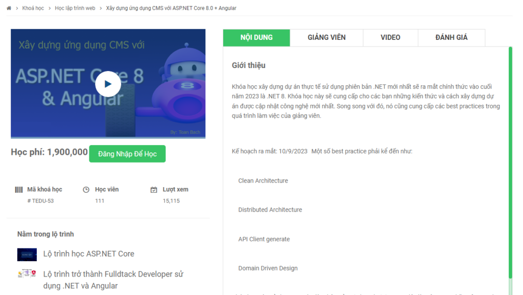 [SHARE] Xây Dựng ứng Dụng CMS Với ASPNET Core 80 + Angular