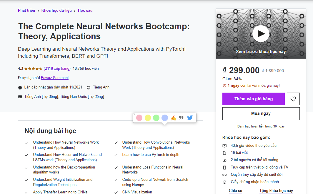 [SHARE] The Complete Neural Networks Bootcamp: Theory, Applications