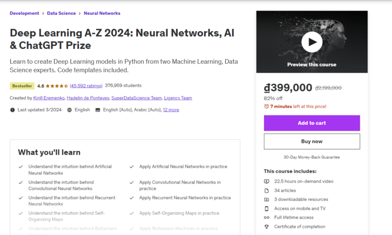 [SHARE] Deep Learning A Z 2024: Neural Networks, AI & ChatGPT Prize