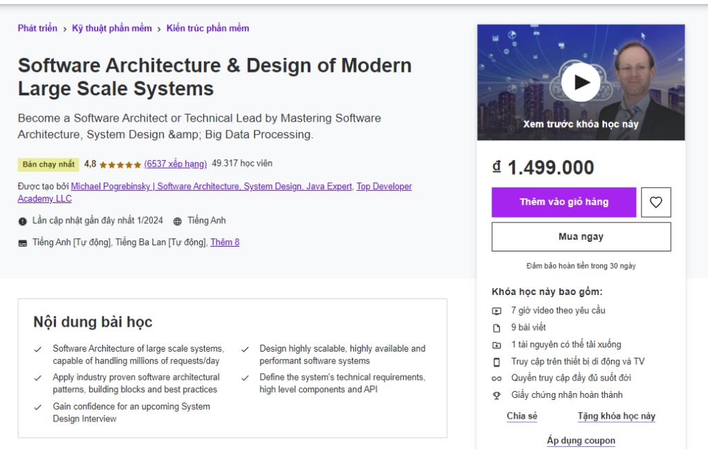[SHARE] Software Architecture Design Of Modern Large Scale Systems