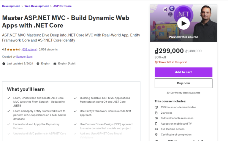 [SHARE] Master ASP.NET MVC - Build Dynamic Web Apps With .NET Core