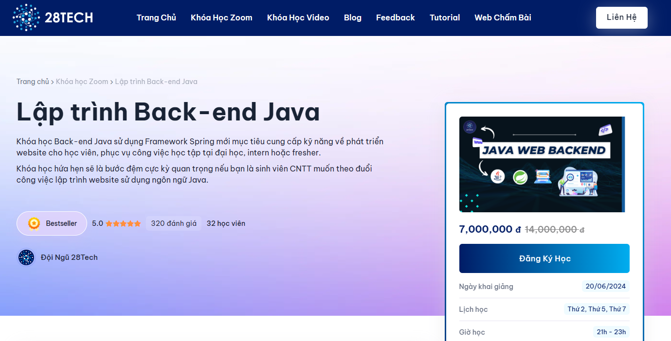[28TECH] Khóa Học Lập Trình Backend Java 2024