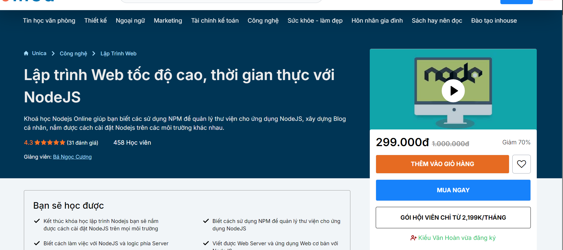 [SHARE] Lập Trình Web Tốc độ Cao, Thời Gian Thực Với NodeJS