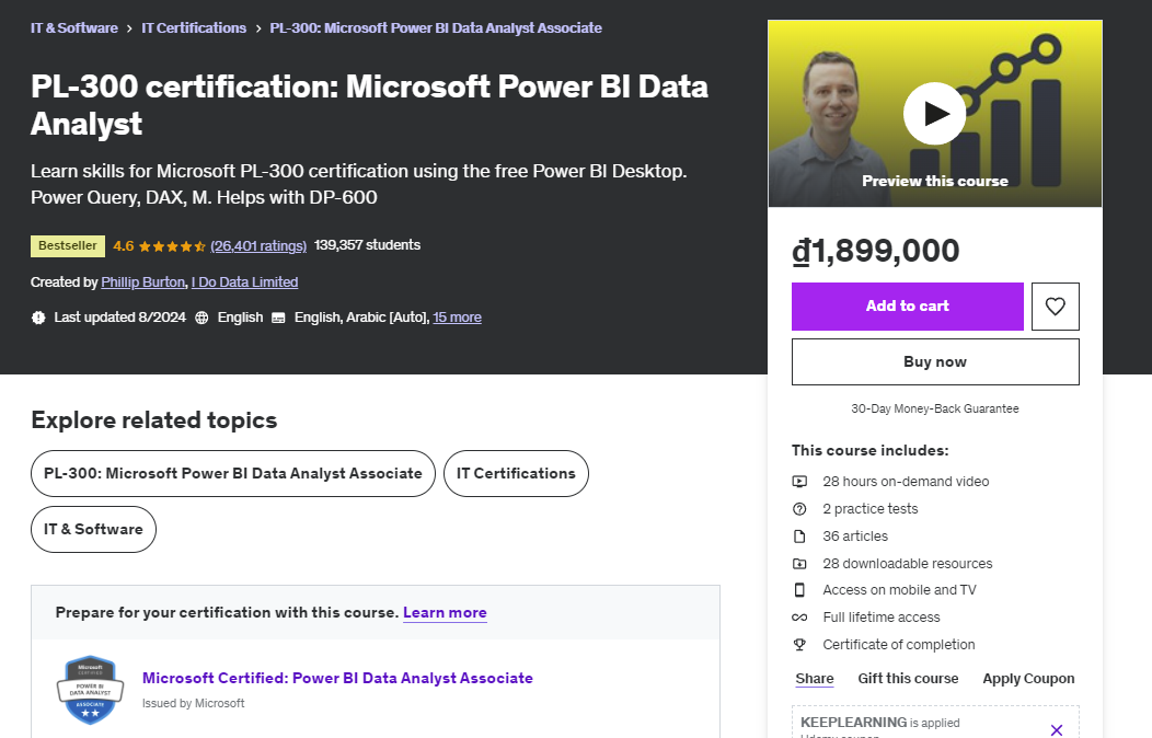 [SHARE] PL-300 Certification Microsoft Power BI Data Analyst
