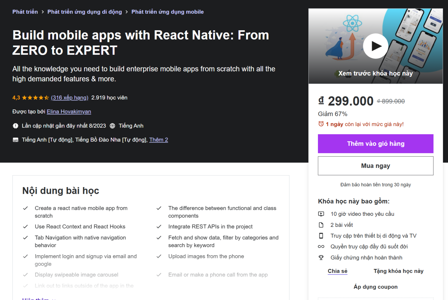 [SHARE] Build Mobile Apps With React Native: From ZERO To EXPERT