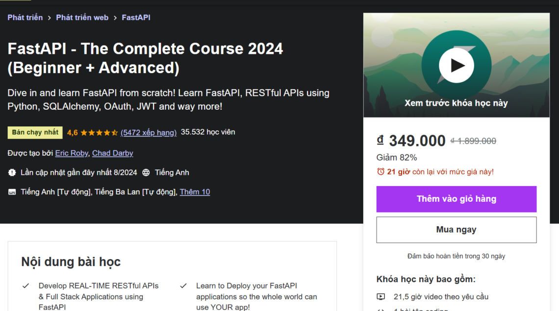 [SHARE] FastAPI The Complete Course 2024 (Beginner + Advanced)