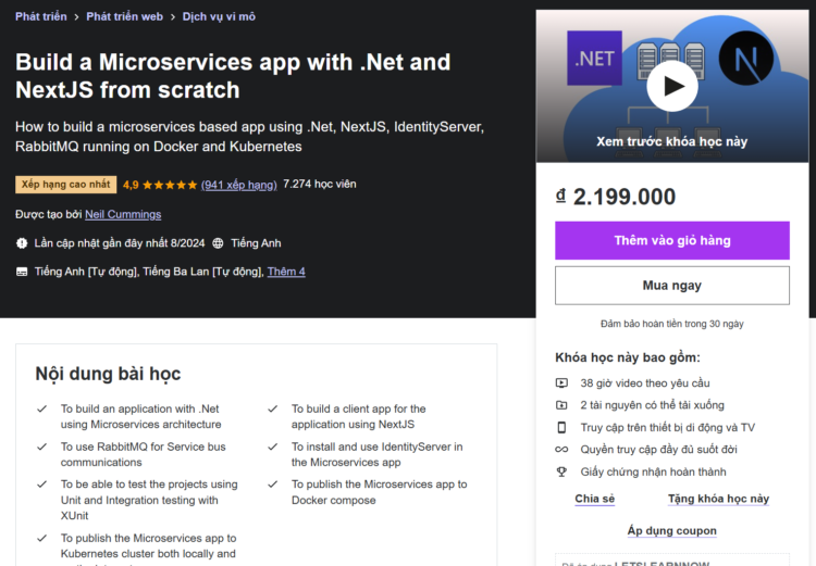 [SHARE] Build A Microservices App With Net And NextJS From Scratch